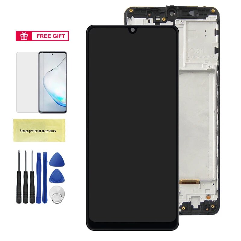 ЖК-дисплей A31 для Samsung A31 A315, дисплей с сенсорным экраном и дигитайзером в сборе для Samsung A31, A315F SM-A315F/DS Lcd Black With Frame