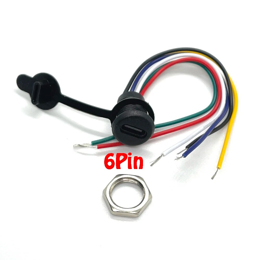 LAJQTAO USB Type-C разъем для сильноточной зарядки 6Pin