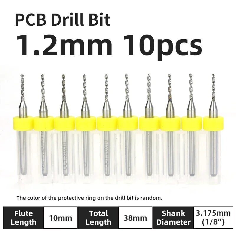 Спиральные сверла XMSJ 1,1-2,0 мм для печатных плат PCB 1.2mm 10pcs