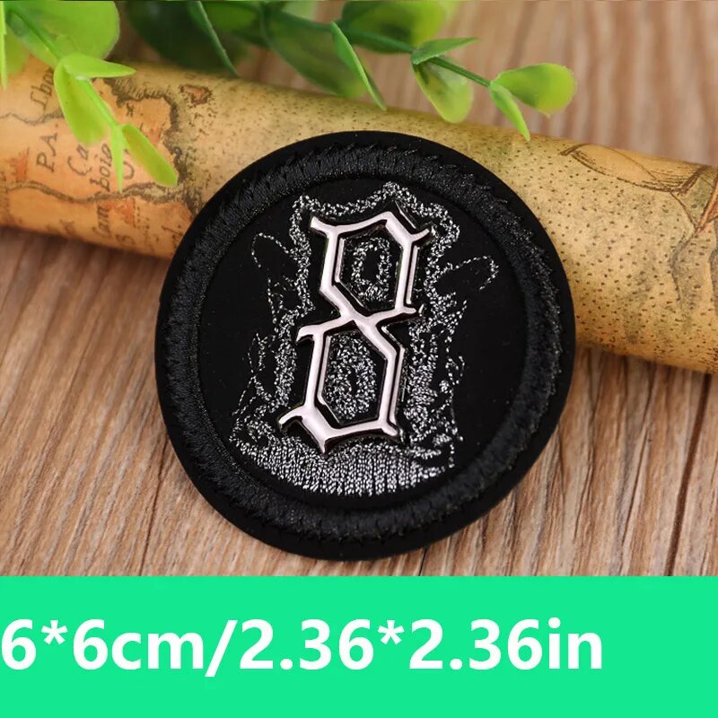 Черные кожаные вышитые нашивки Aprille Черный, 19