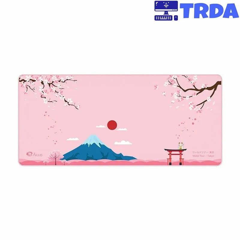 AKKO Коврик для мыши Mount Fuji Sakura (900 * 400 мм), розовый.
