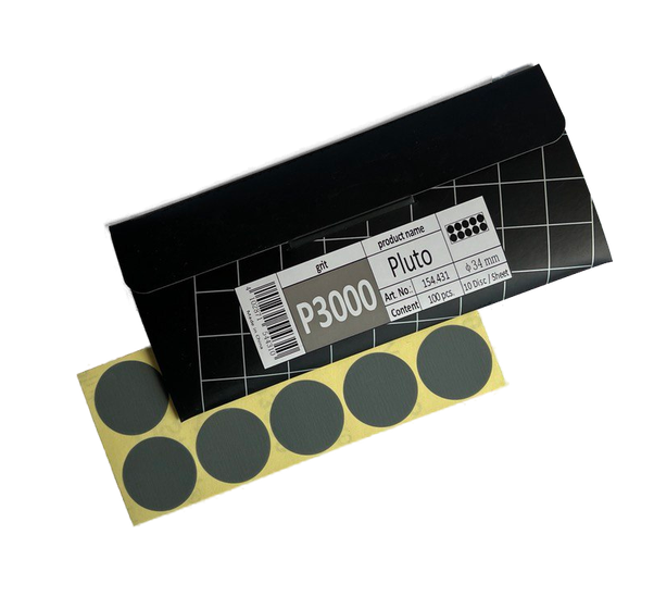 Круг шлифовальный D-34мм CarSystem PROFLEX PLUTO, P3000, самоклеящийся на плёнке (уп.=100шт.)