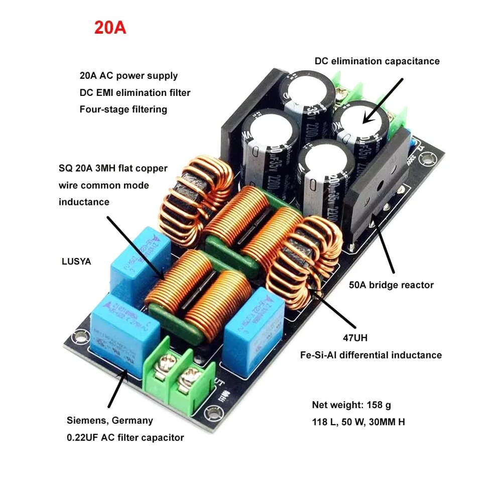 DYKBmetered Фильтр питания AC EMI 4A 10A 20A 20A