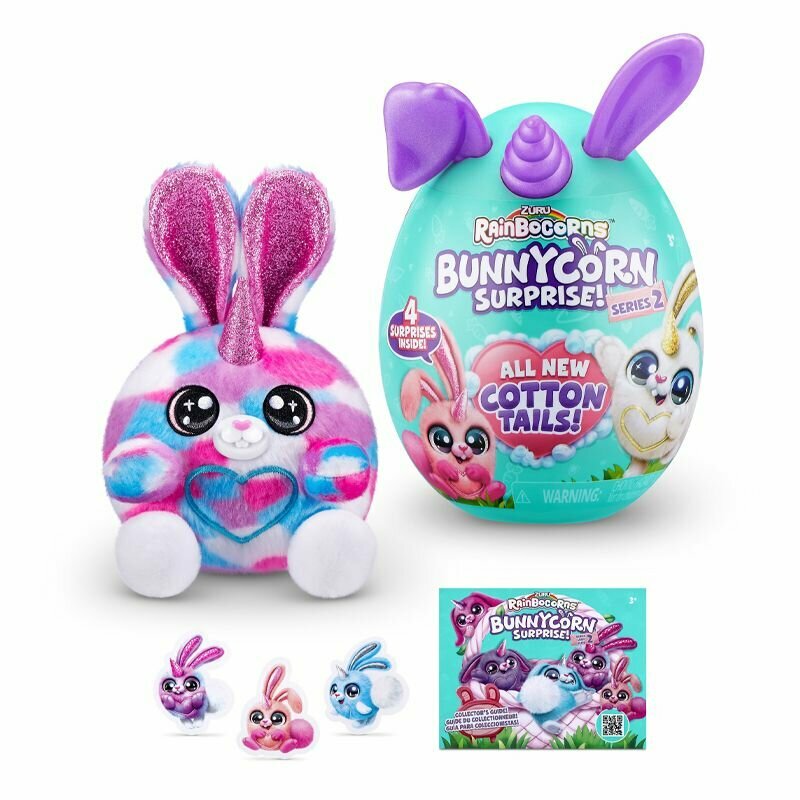 Zuru RainboCorns Bunnycorn Surprise Series 2 / Сюрприз в виде кроличьего зерна, Серия 2, Коллекционный милый плюшевый кролик Банни, яйцо-сюрприз для детей