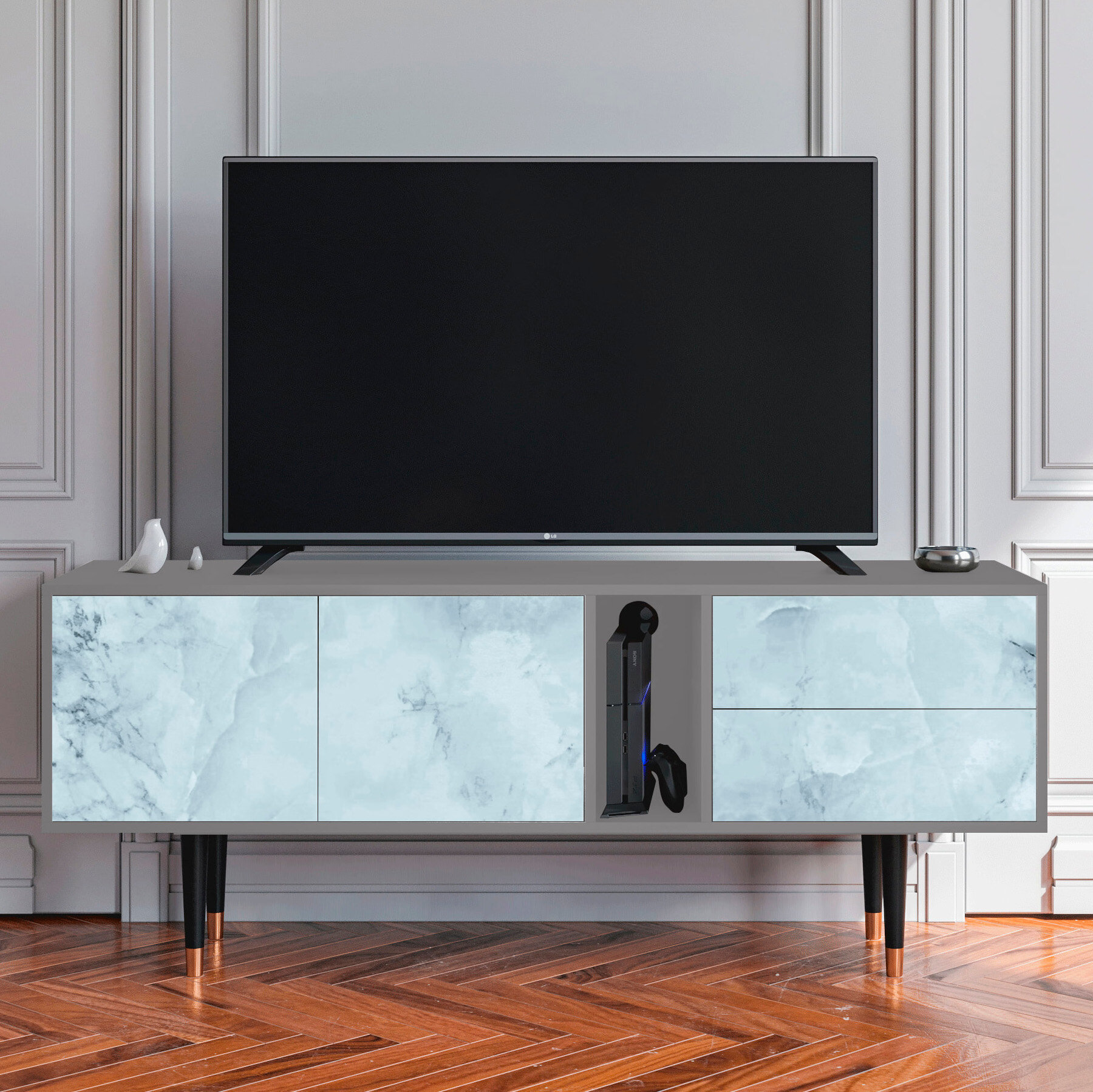 ТВ-Тумба - STORYZ - T1 Glacial Colour, Размер - 170 x 69 x 48 см, Цвет корпуса - , Серый