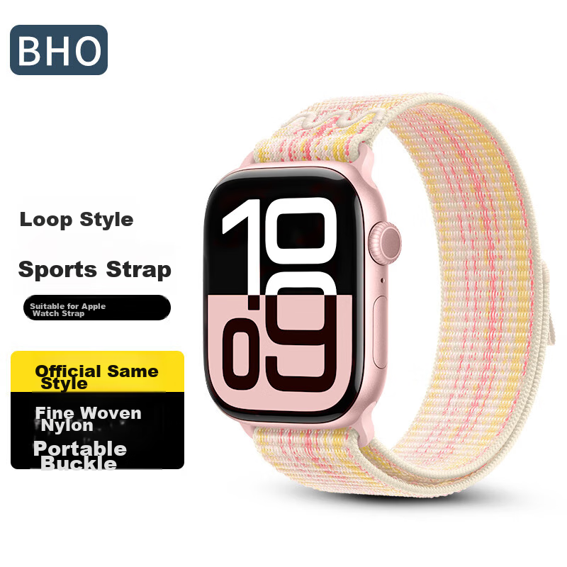 BHO Нейлоновая лента для часов Apple Watch Series 10 11 S9 S8 S7 S6 Ultra SE2 SE3 Стиль：Совместимость с циферблатом