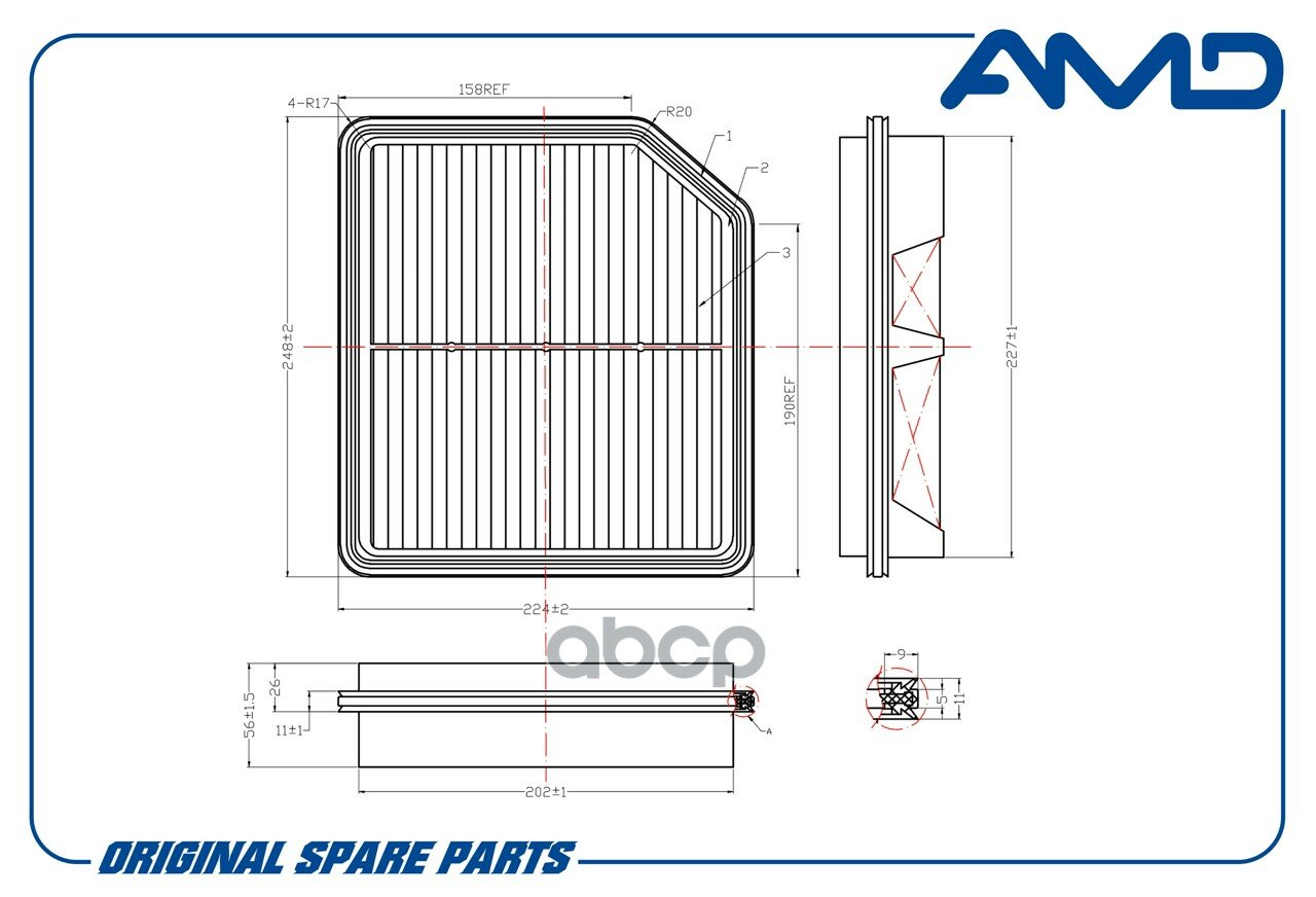 Фильтр воздушный AMD арт. AMDFA972