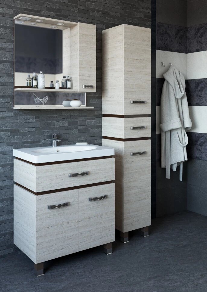 Комплект мебели венге/орегон 60 см Sanflor Техас C0000001978 + S-UM-COM60/1-w + C0000001973