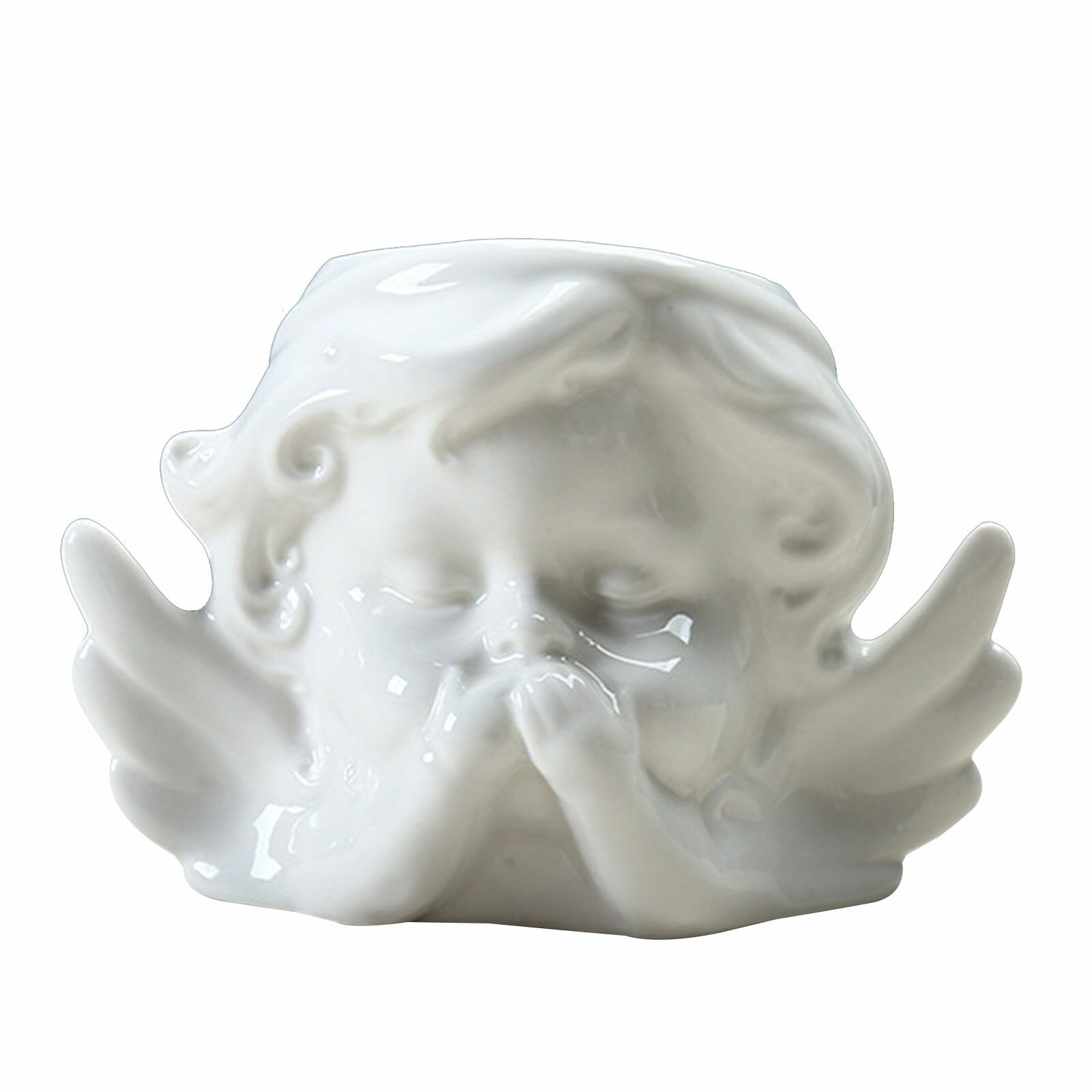 Декоративная статуэтка ангела с цветочным горшком