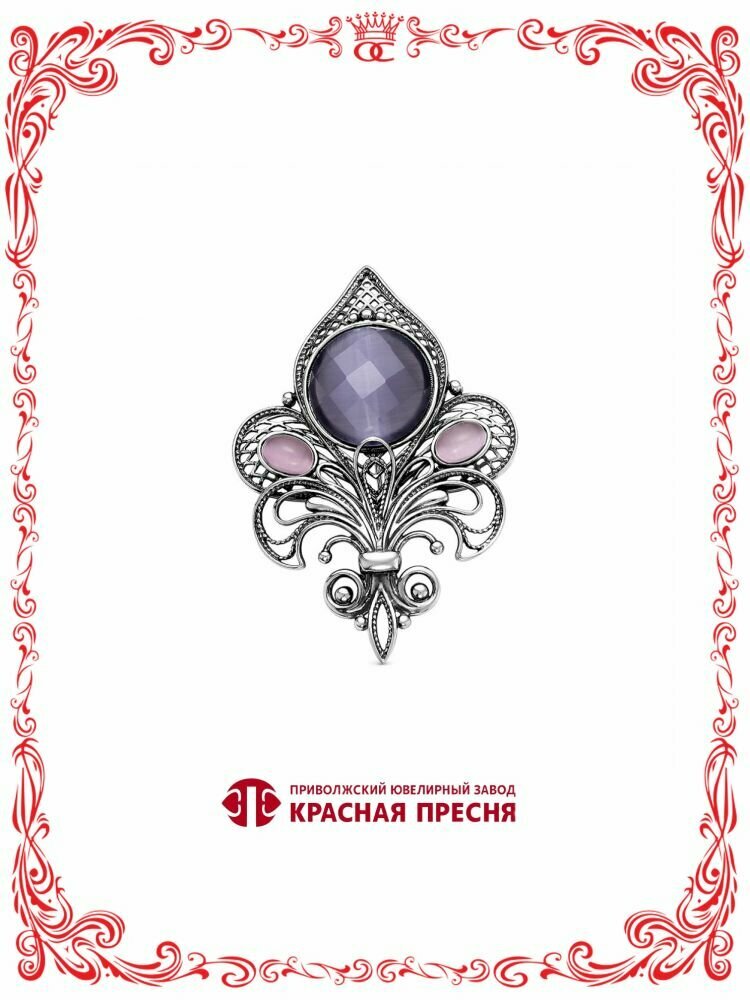 Брошь, кошачий глаз синтетический