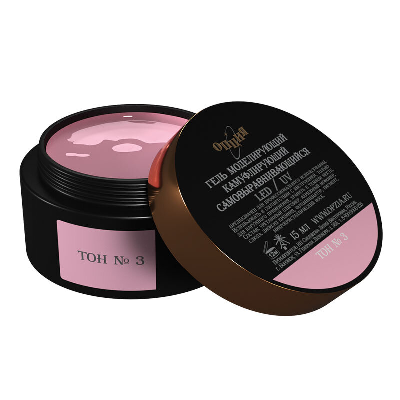 Камуфлирующий самовыравнивающийся гель Опция Тон №03 светло-розовый (холодный) (арт. 37914), 15 мл