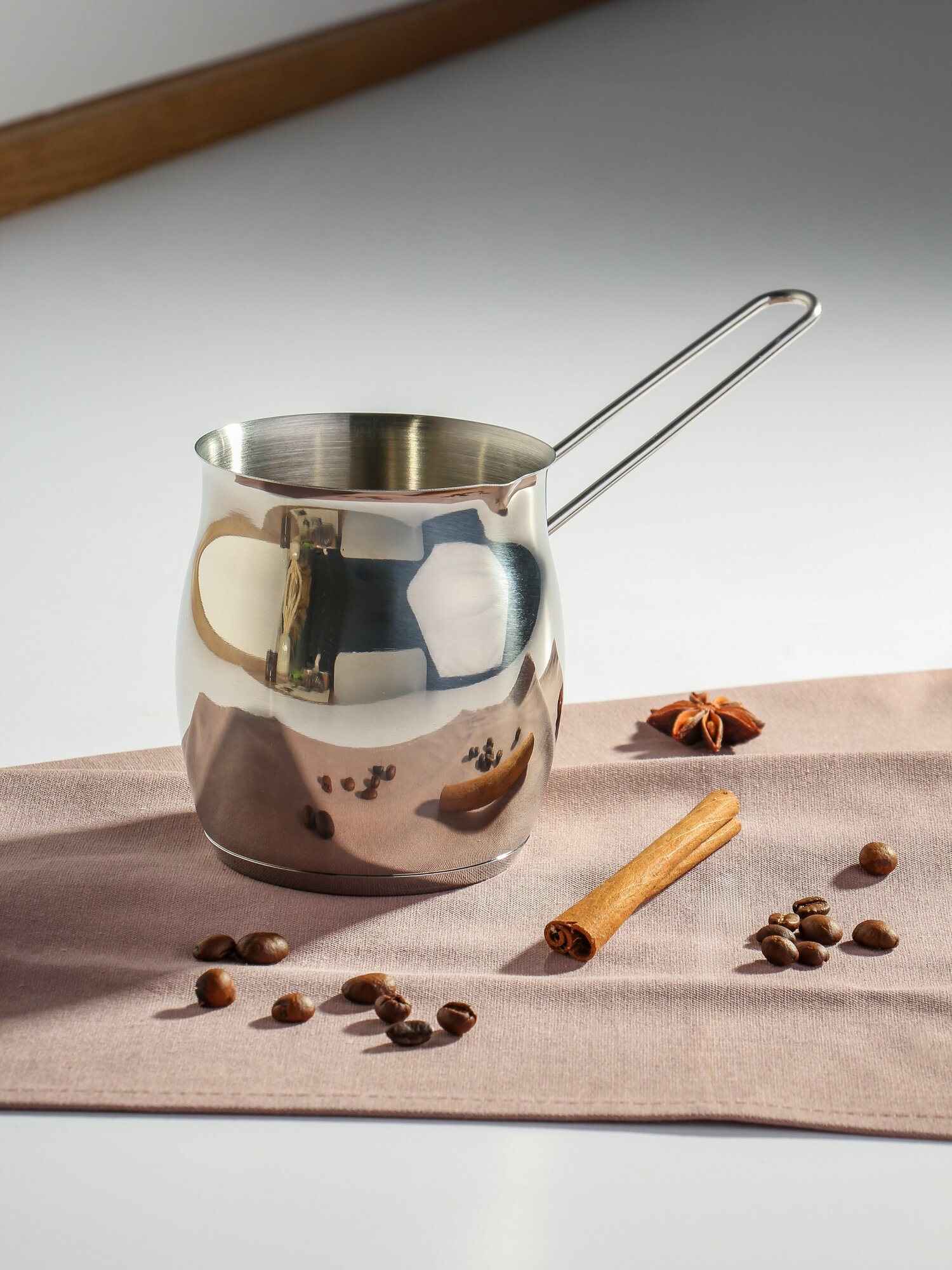 Daniks, Турка для кофе 0.6 л нержавеющая сталь, металлическая ручка