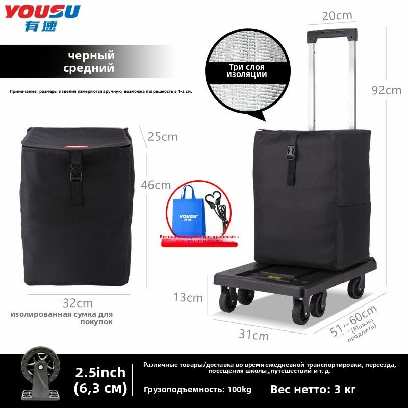 Складная тележка грузовая переносная для дома и дачи "Складная грузовая тележка для перевозки – недорого купить