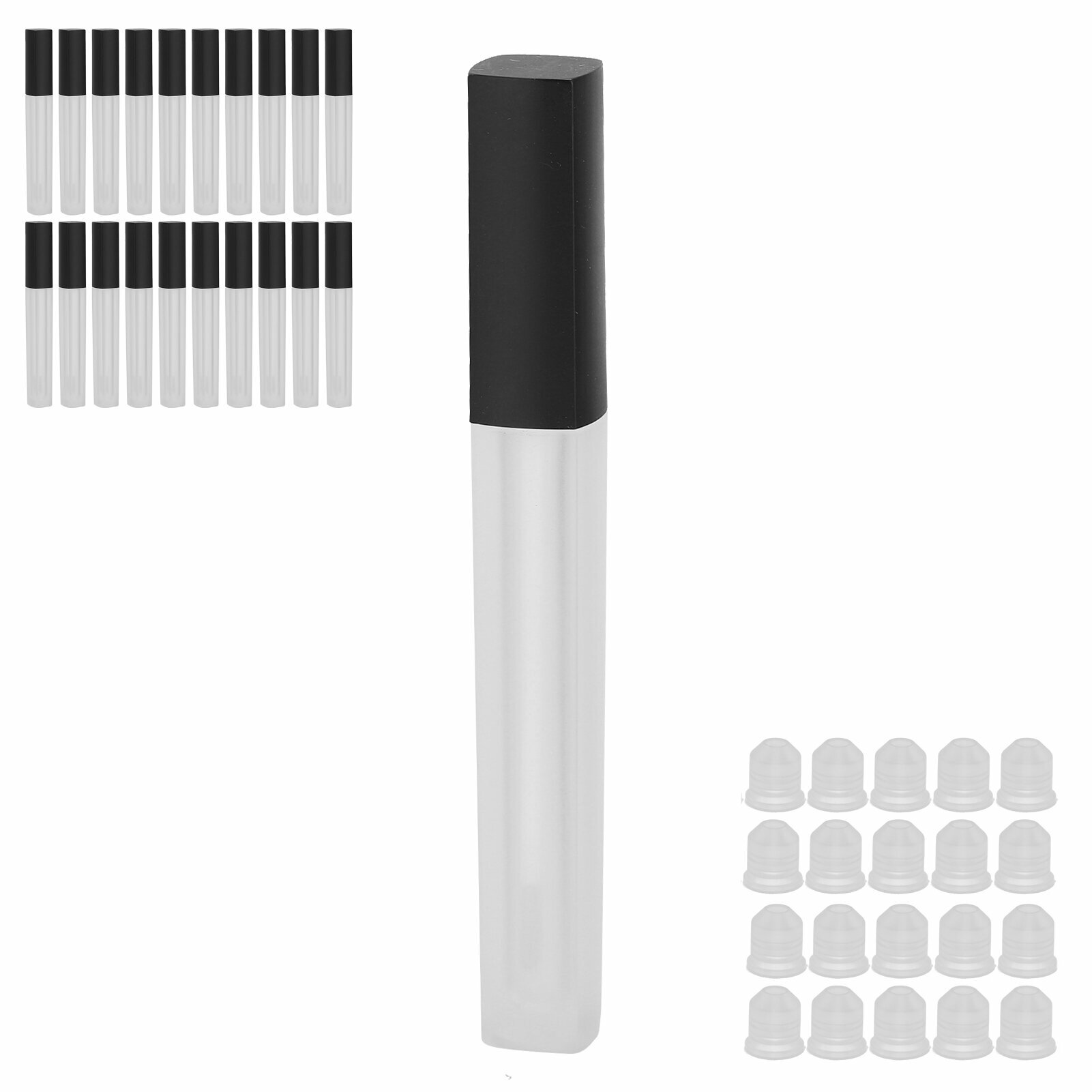 20 шт, тюбики для блеска для губ, флакон для бальзама, блеск для губ, прозрачные пластиковые пустые многоразовые контейнеры для бутылок для бальзама, 4,5 мл