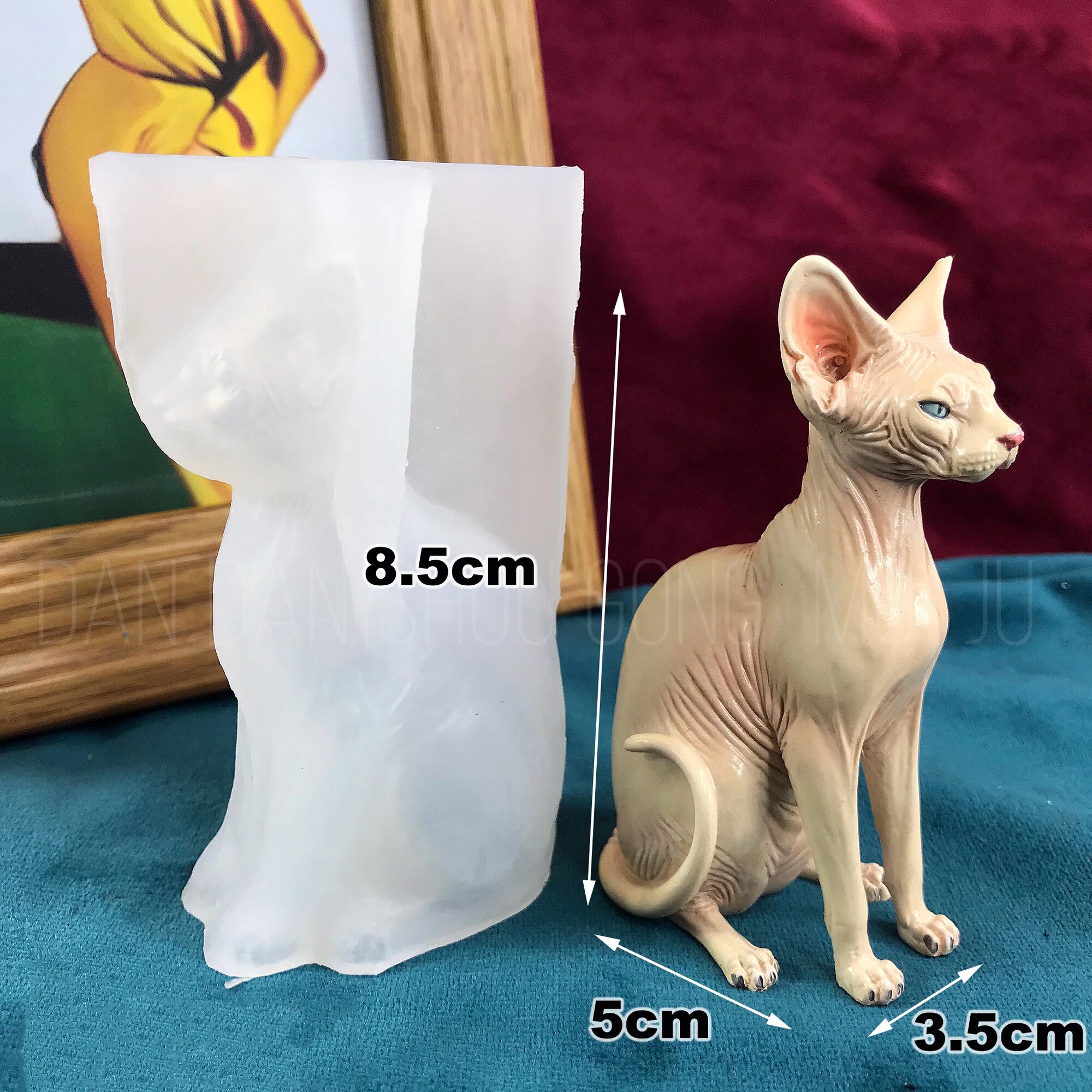Силиконовая форма для смолы 3D кот LISM