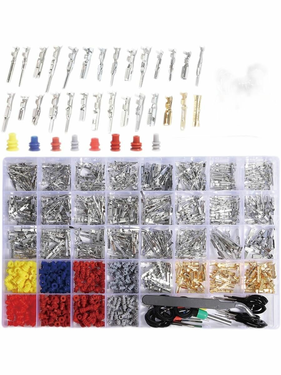 Набор автомобильных электрических разъёмов и контактов, 950 шт, клеммы с пинами и уплотнителями, для автоэлектрики