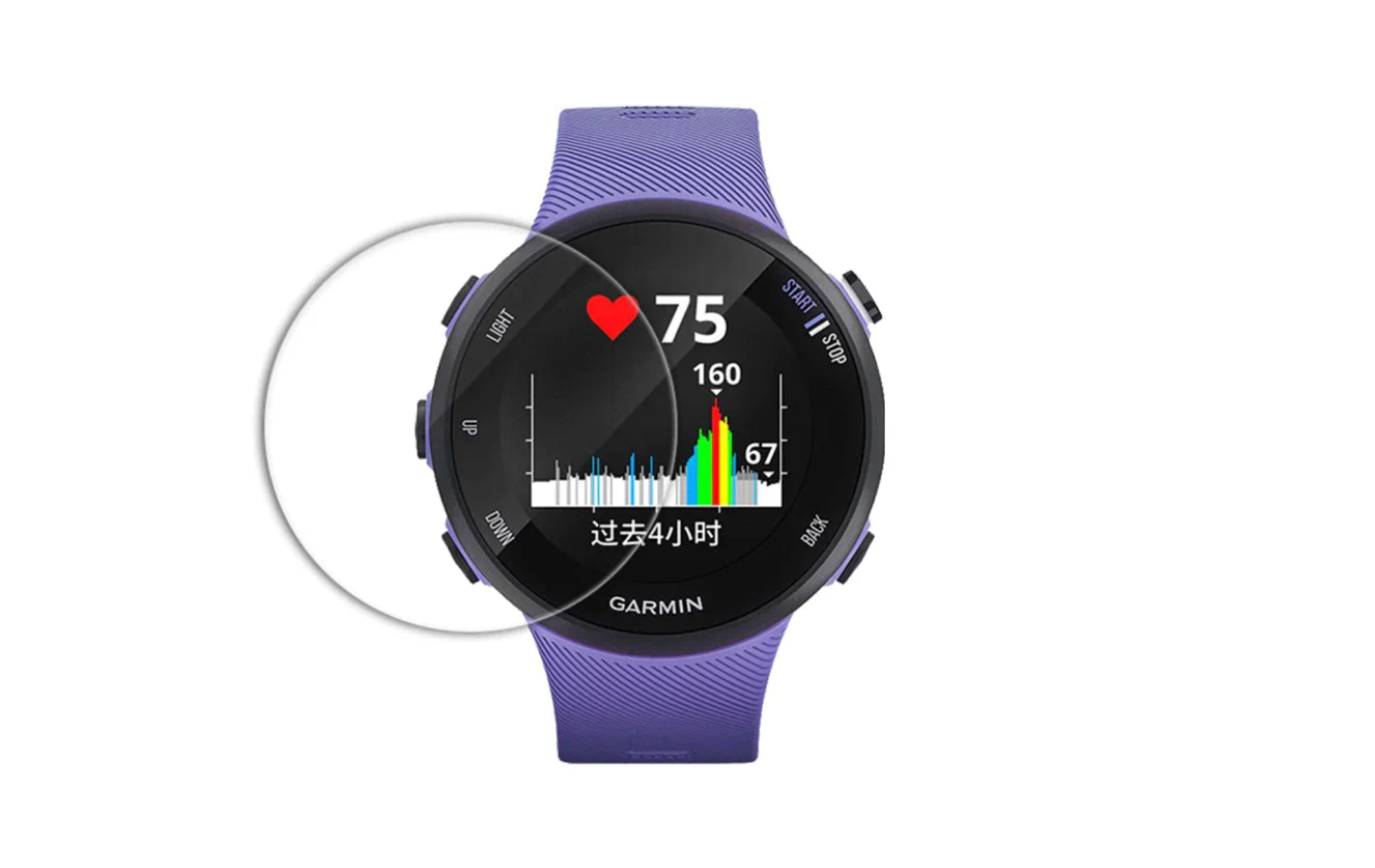 Защитное закаленное противоударное стекло MyPads для умных смарт-часов Garmin Forerunner 45s с олеофобным покрытием