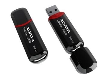 Флешка USB ADATA UV150 (AUV150-32G-RBK), 32Gb, USB 3.0, R/W 100/30, черный