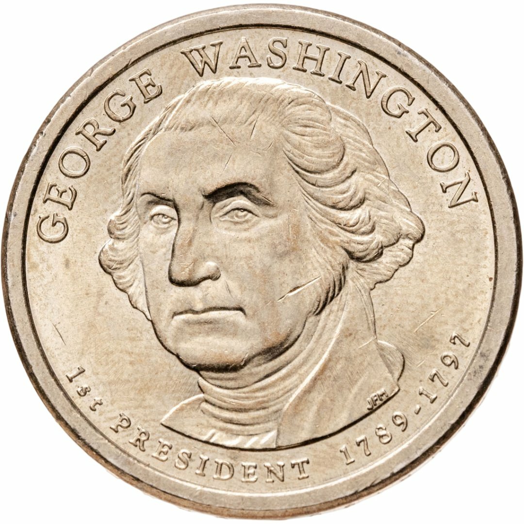 США 1 доллар dollar 2007 "Джордж Вашингтон 1-й президент США", Медь, в сохранности UNC