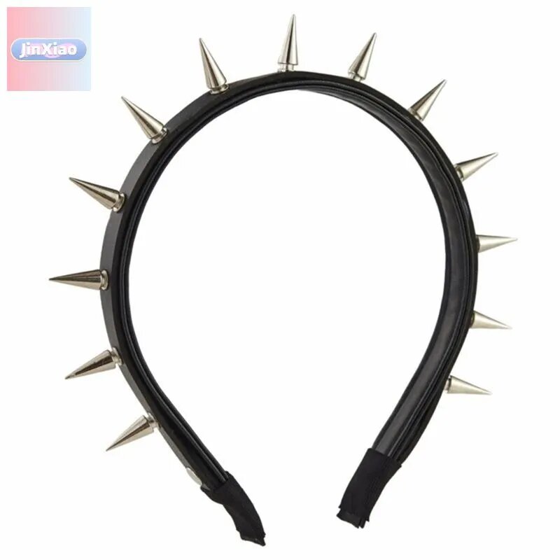 Ободок с шипами, панк, готика, черный, серебристый, для женщин