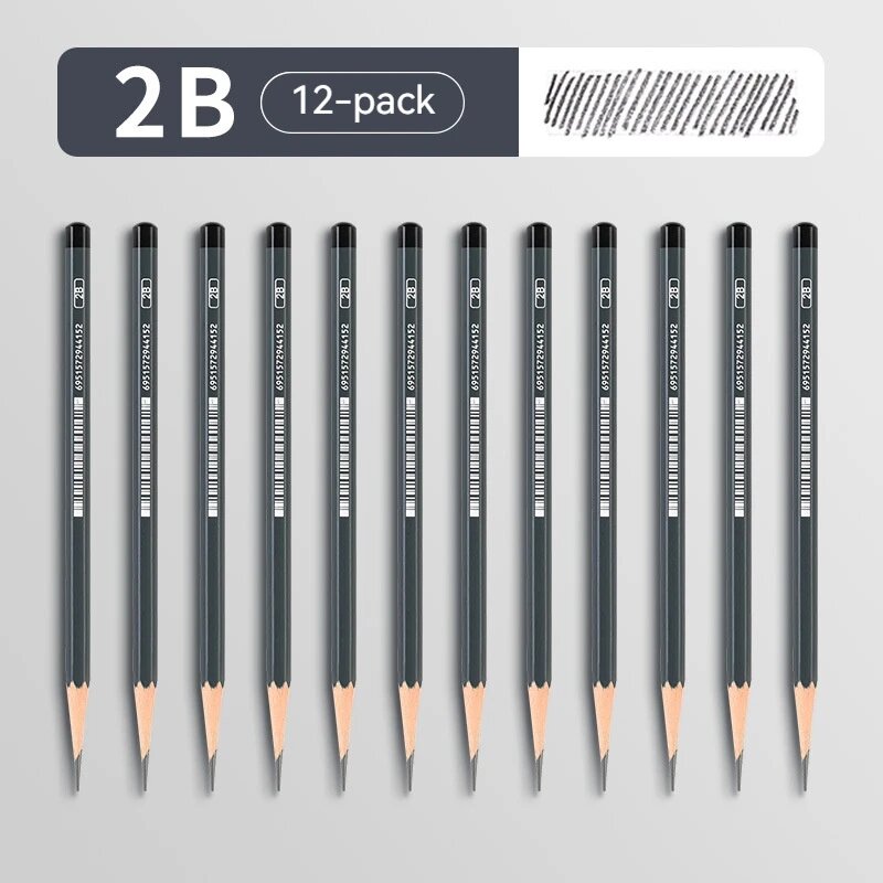 Профессиональные графитовые карандаши borrence 2H-14B 12Pcs 2B