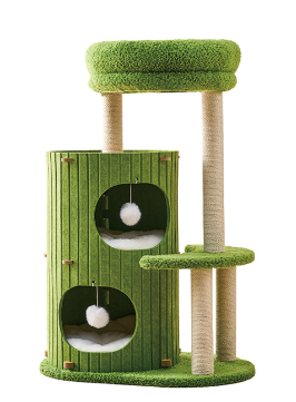 DINGXIAN Современная кошачья елка для домашних кошек, Большая кошачья башня высотой с когтеточками, уютной пещерой-кроватью для кошек, моющимися подушками, подвесными мячиками Коричневый