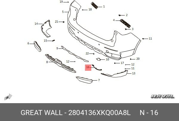 Элемент декоративный правый HAVAL 2804136XKQ00A8L Haval