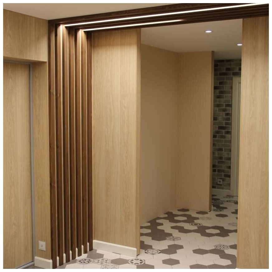 Потолочно-стеновые рейки с подсветкой из Сосны 50х30мм. Стоимость указана за 1 брус.