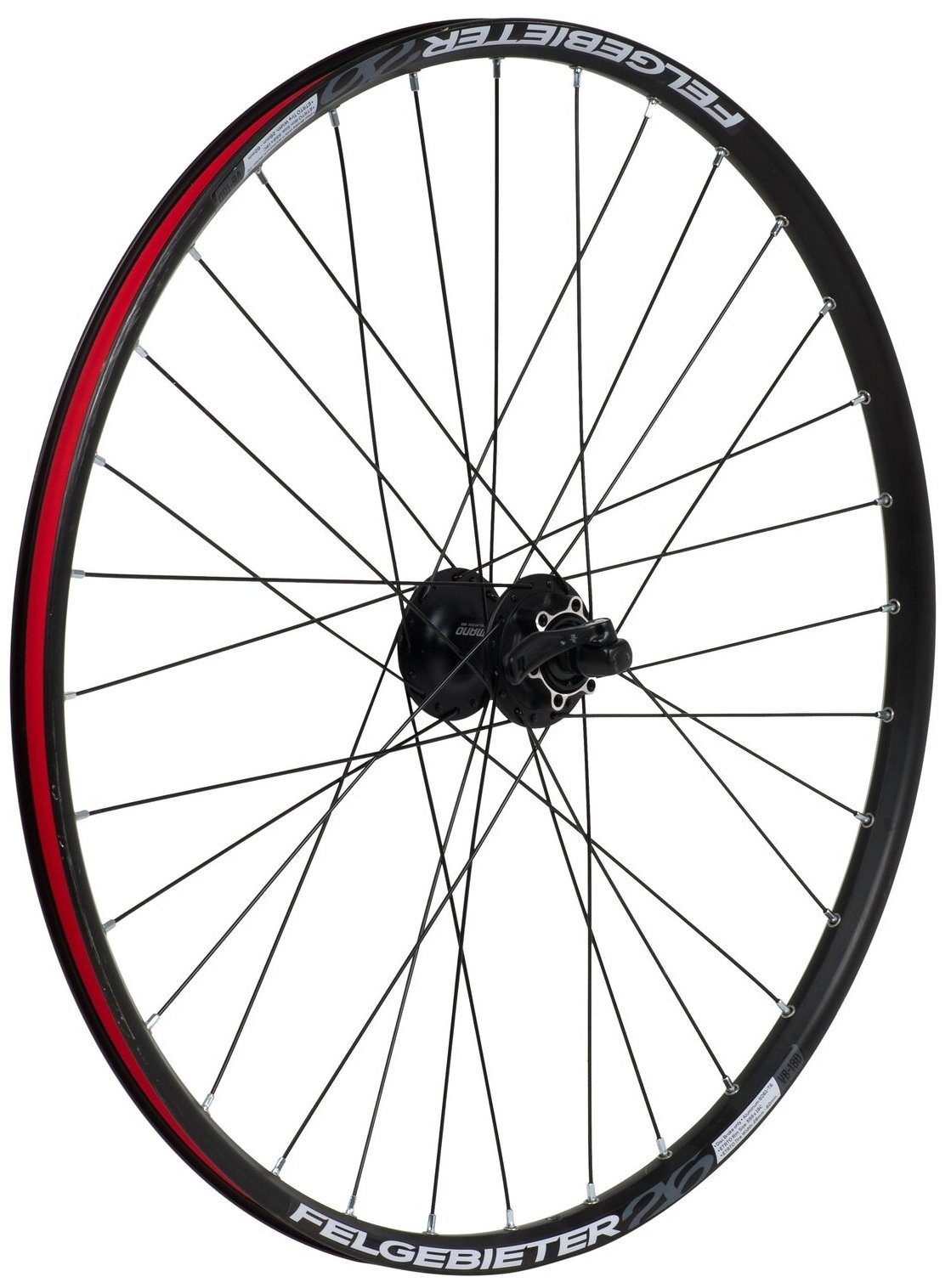 Колесо перед 26" двойн. алюм. пистон, диск 6-болт, втулка Shimano M525, насып. подш, эксц, черн.