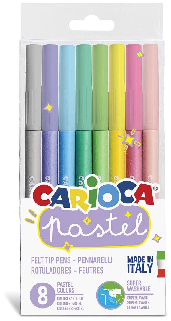 Carioca Фломастеры пастельные Pastel 8 цветов 43032-PE42 набор для рисования и раскраски