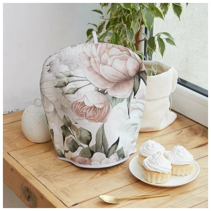 Грелка на чайник 'Этель' Пионы 28х28см, 100 хл, 190г/м2