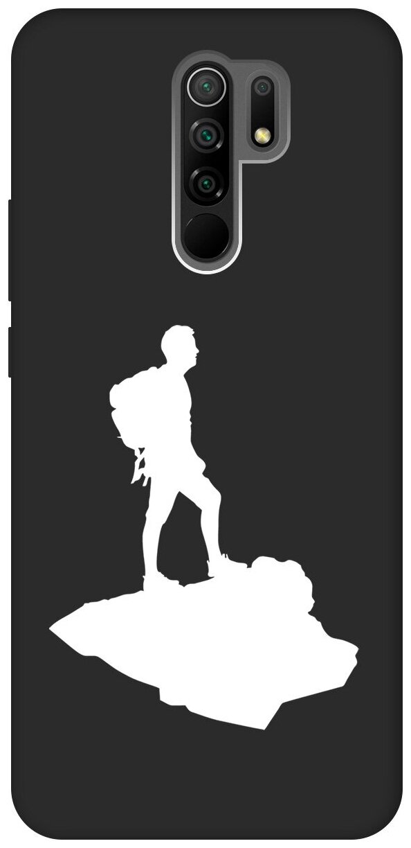 Матовый чехол Trekking W для Xiaomi Redmi 9 / Сяоми Редми 9 с 3D эффектом черный