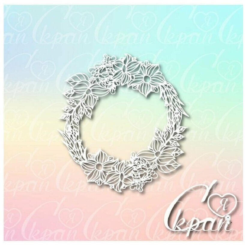 Чипборд LM-VR61 Веночек Цветочный №5
