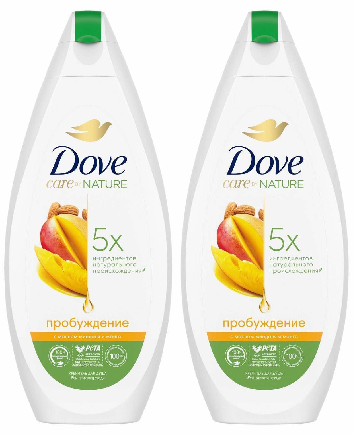 Dove Крем-гель для душа Манго и Миндаль, 250 мл, 2 шт