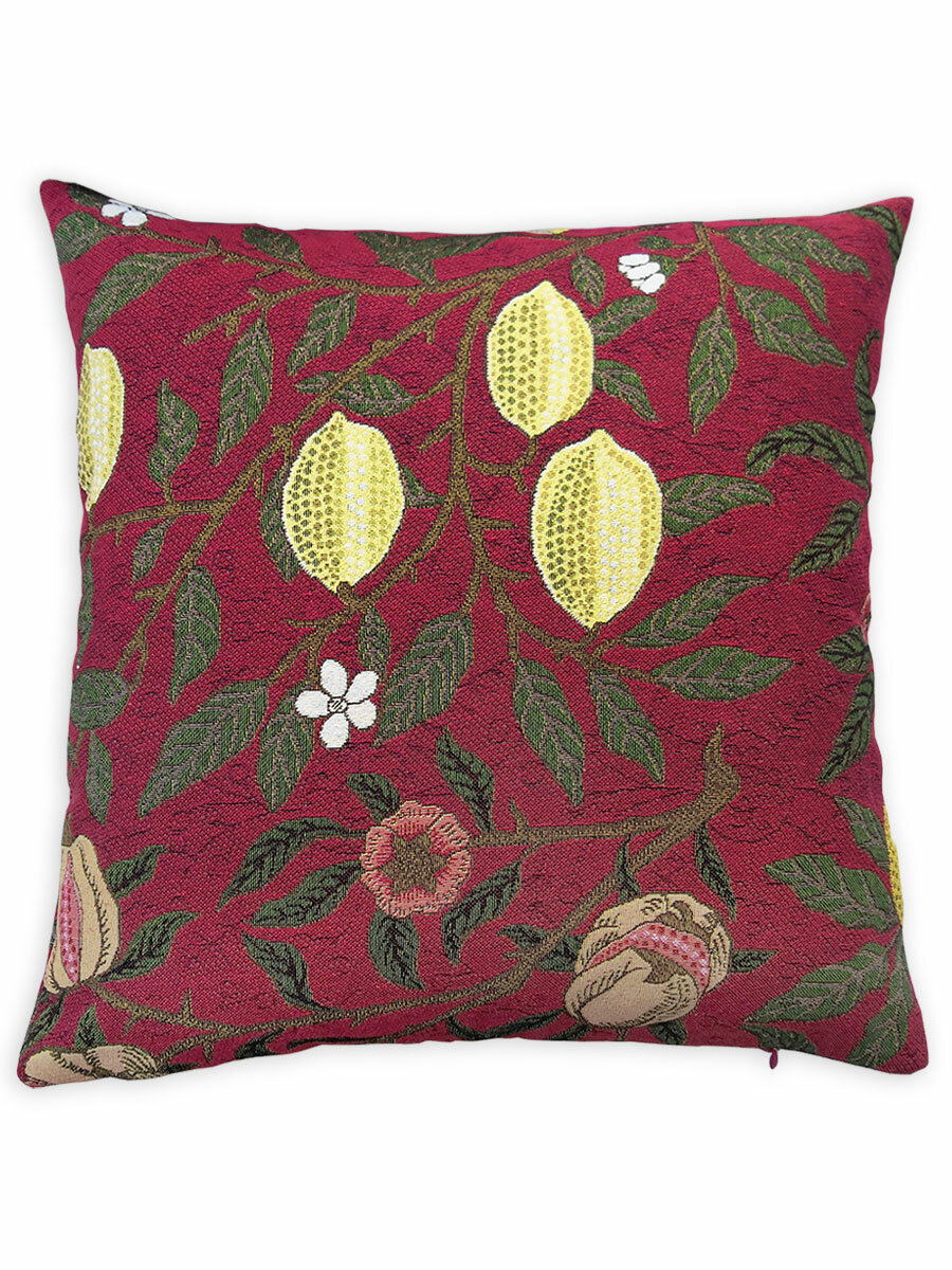Подушка декоративная из гобелена Фрукты Ред, 45х45см, наволочка с молнией