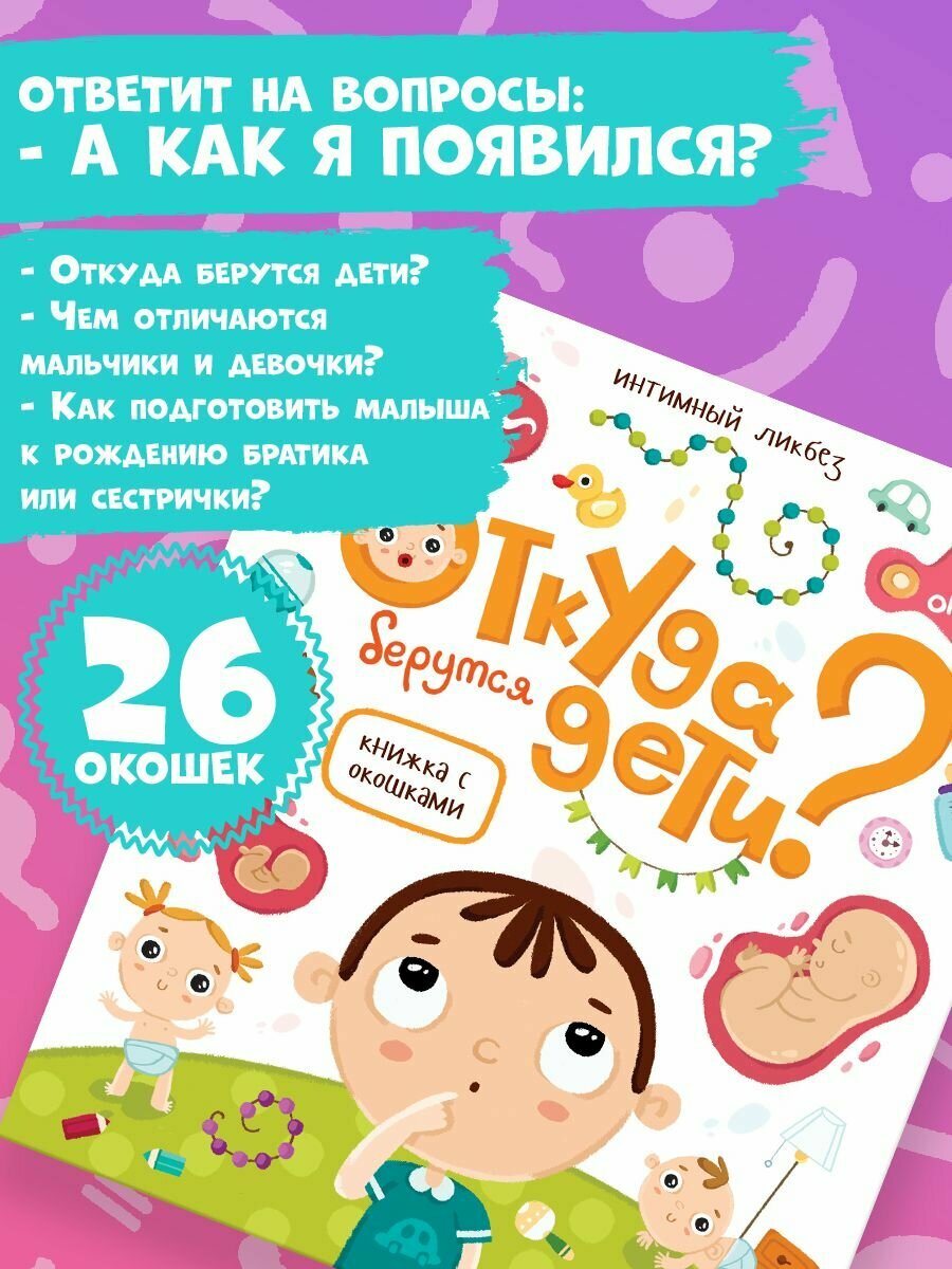 Книжка с окошками Откуда берутся дети? Malamalama