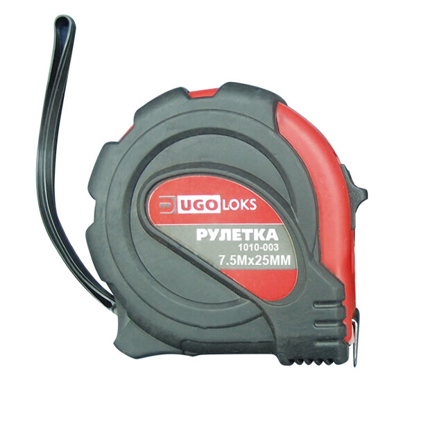 Рулетка UGO LOKS строительная универсальная 7,5мх25мм с магнитом