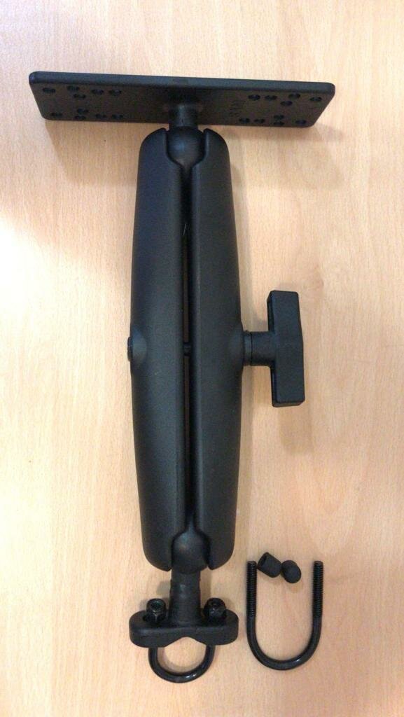 RAM-111-D-231ZU крепление RAM для эхолотов на релинг, длинная муфта 230 мм прямоуг. площадка, шары 38 мм (1,5")