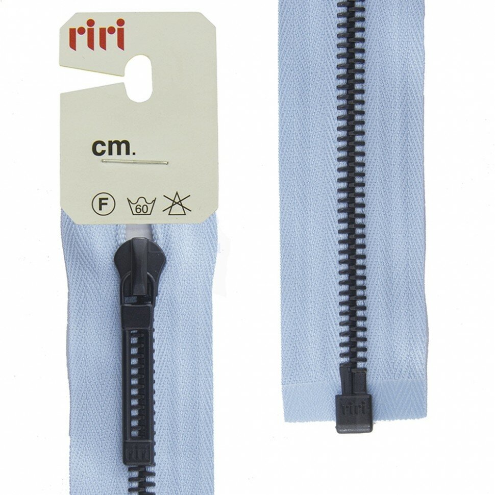 Riri #3054592/70/2637 Молния металлическая, разъемная, 6 мм, 70 см, голубой