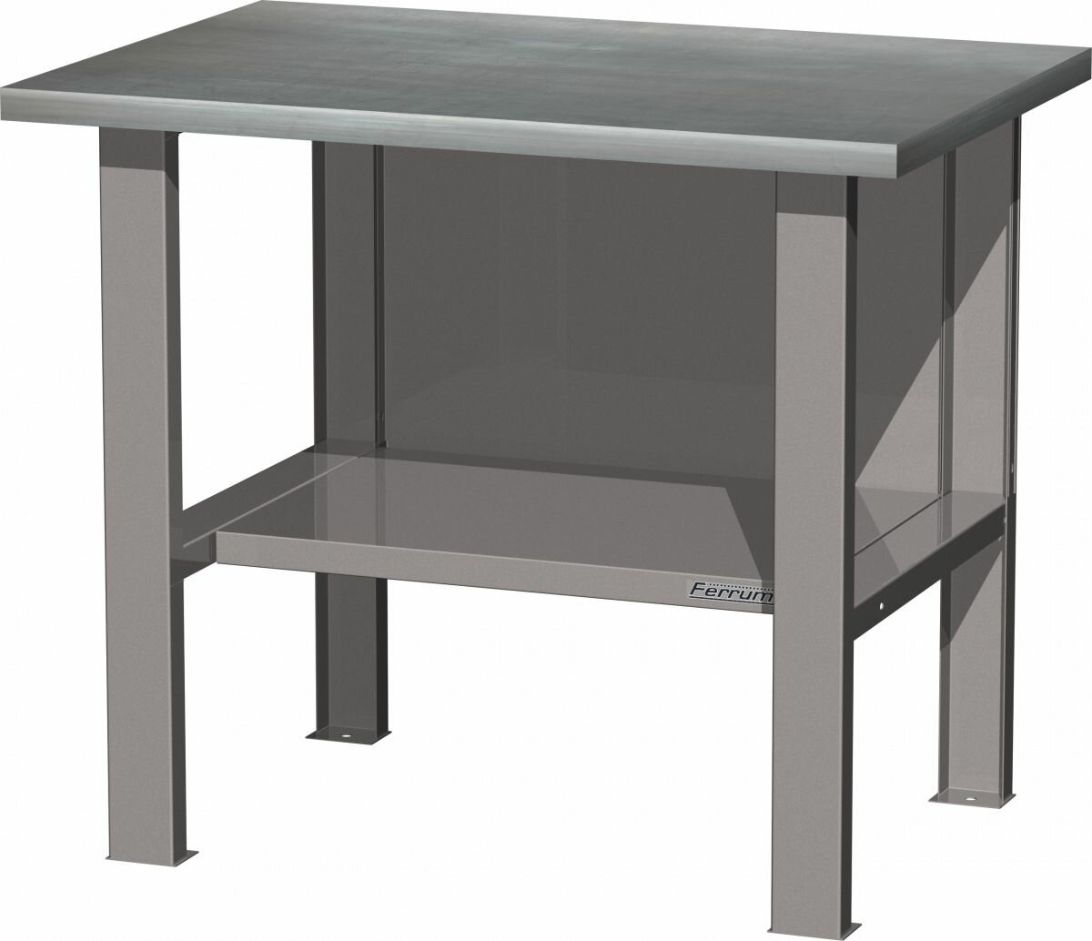 Верстак бестумбовый, столешница оцинкованная, серый цвет, 01.001L-9007