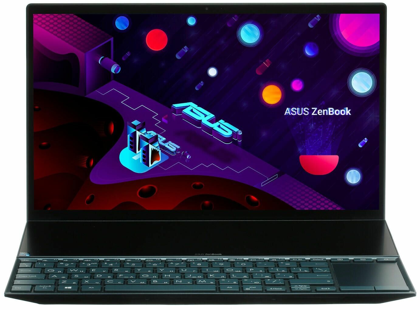 14" Ноутбук Asus ZenBook Duo 14 UX482EA-HY220T (90NB0S41-M04490) синий - 1920x1080, IPS, Intel Core i5-1135G7, ядра: 4 x 2,4 ГГц, 16 ГБ, SSD 512 ГБ, Intel Iris Xe Graphics, Windows 10 Home
