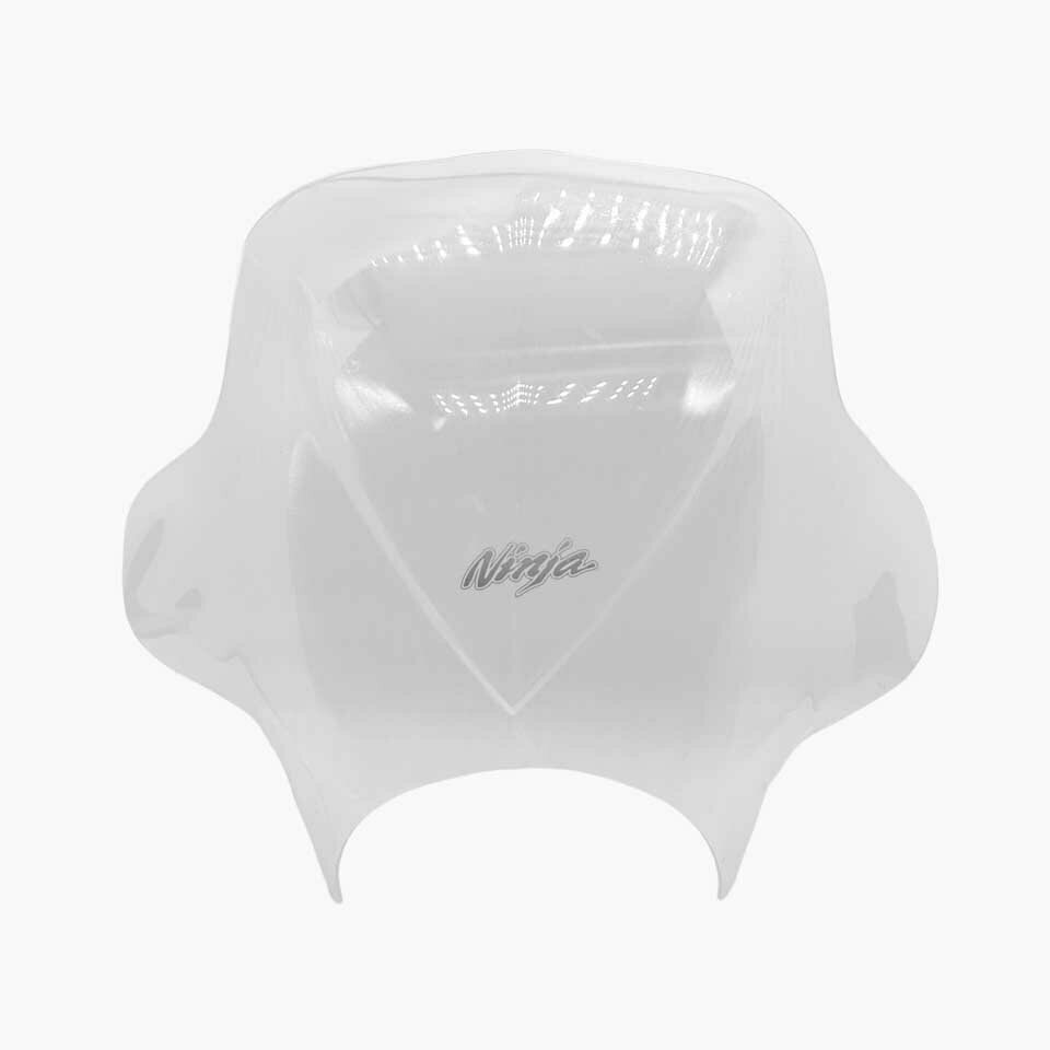 Щиток ветровой Ninja прозрачный, круглая фара (универсальный) на мотоцикл, мопед