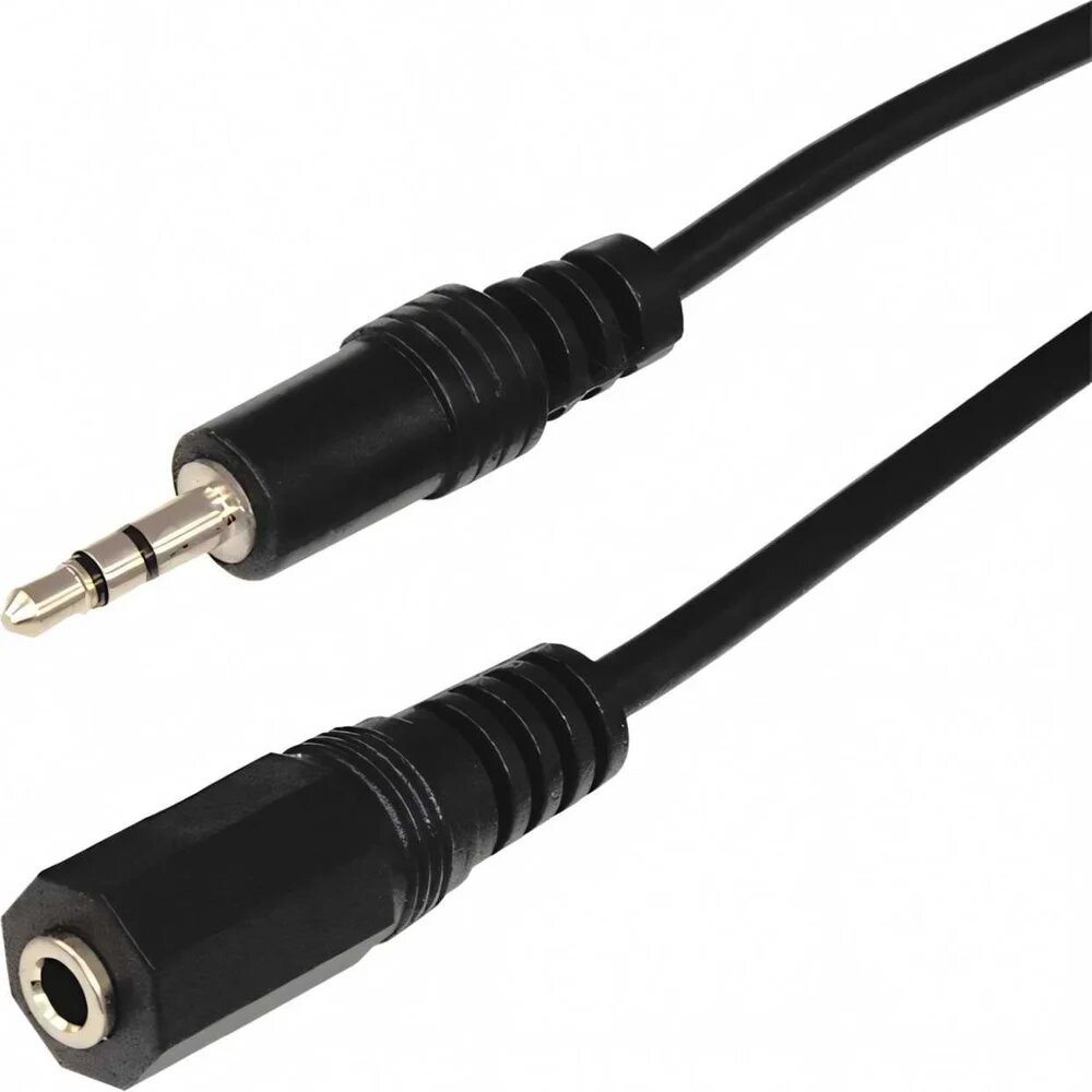 Шнур Стерео 3.5 мм гнездо - Стерео 3.5 мм REXANT штекер, длина 10 метров 17-4008, пластиковая