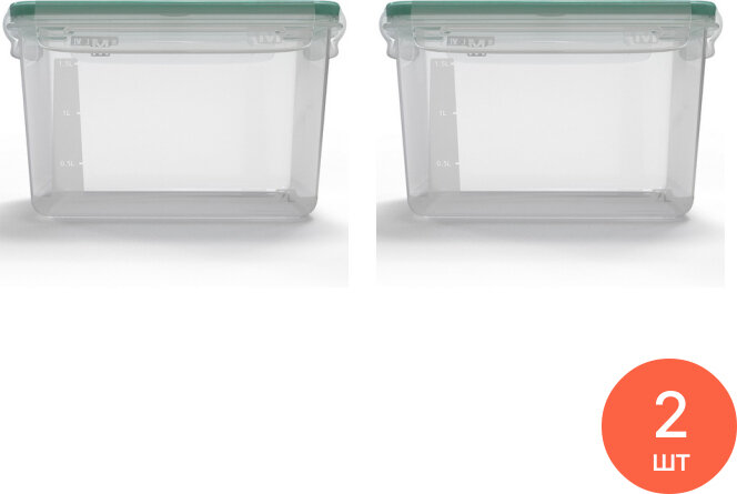 Контейнер для хранения продуктов Полимербыт Bright Экстра Лок пластиковый с крышкой герметичный 3л / емкость герметичная (комплект из 2 шт)