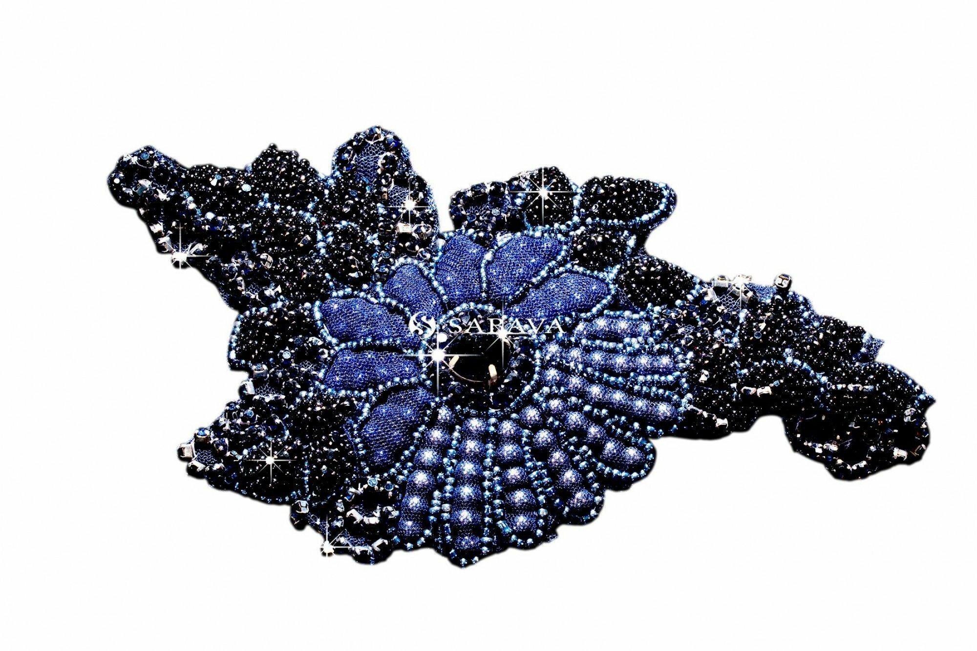 Нашивка для декора одежды в форме цветка с листьями, 16х7 см