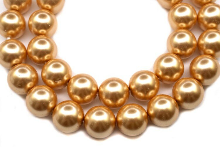 Жемчуг Preciosa Maxima, цвет gold, 12мм, 704-126, 2шт