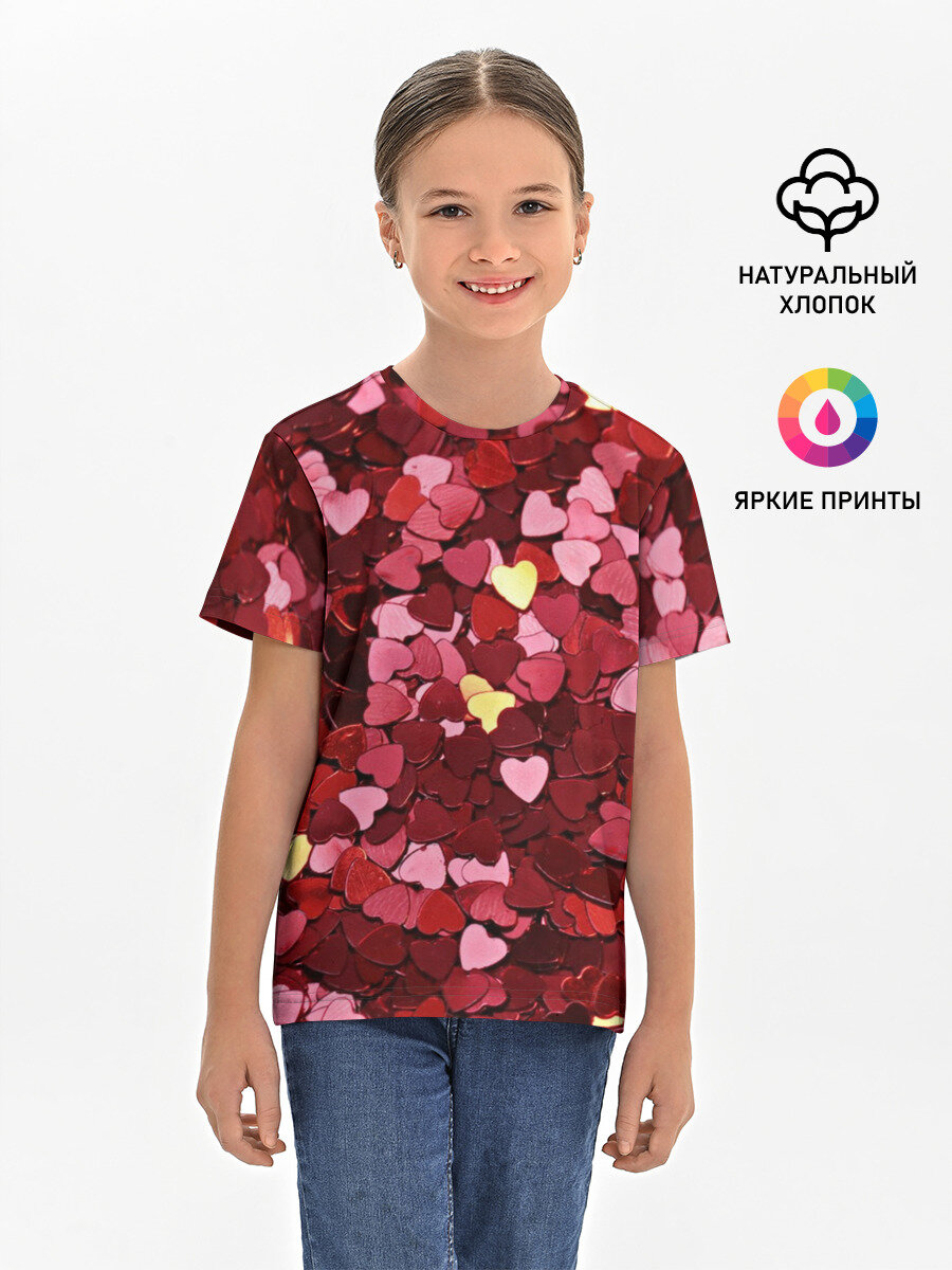Футболка хлопковая детская Сердца | Hearts