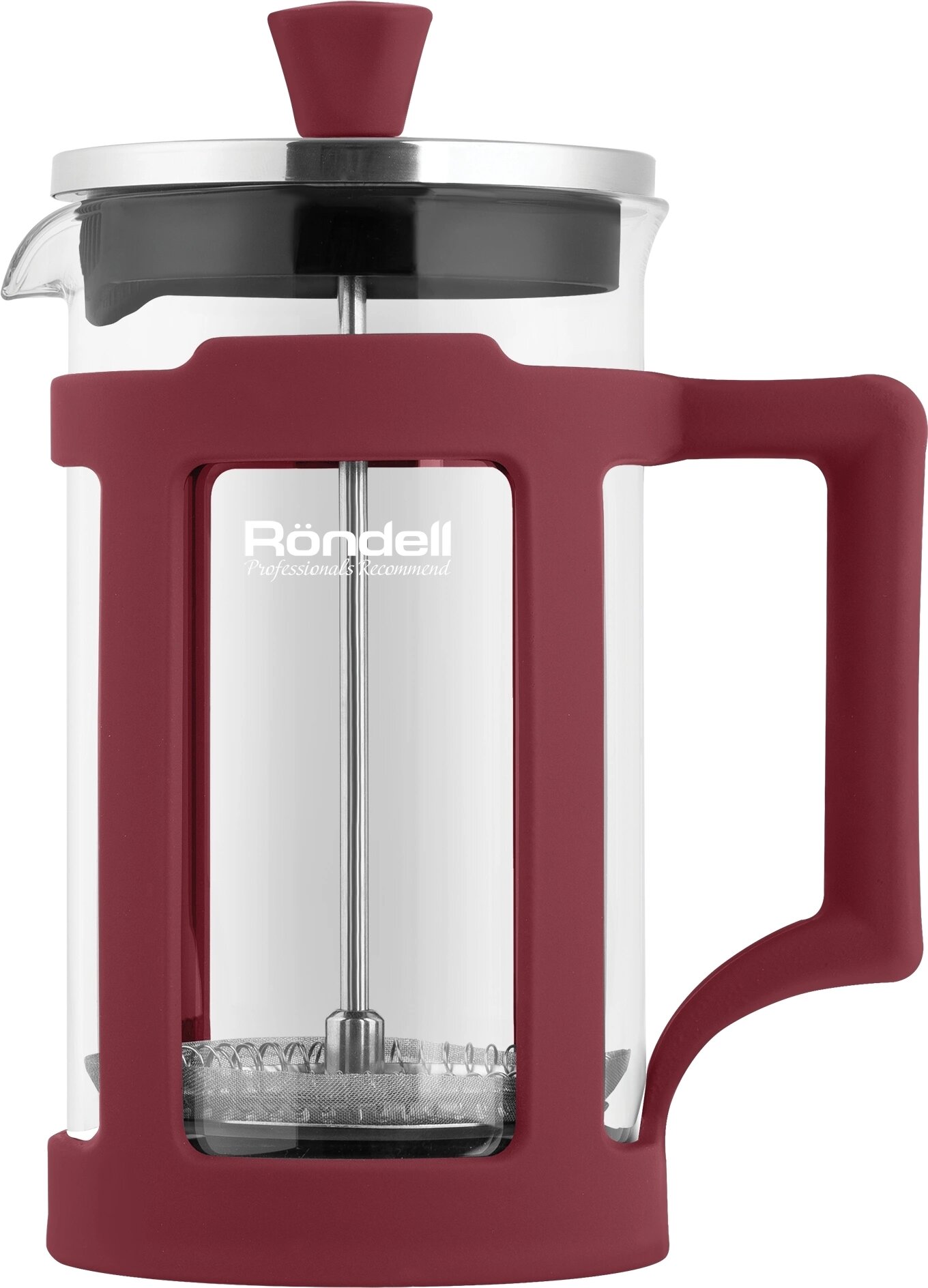 RDS-1641 / Френч-пресс Rondell Stripes RDS-1641, 0.6л, красный