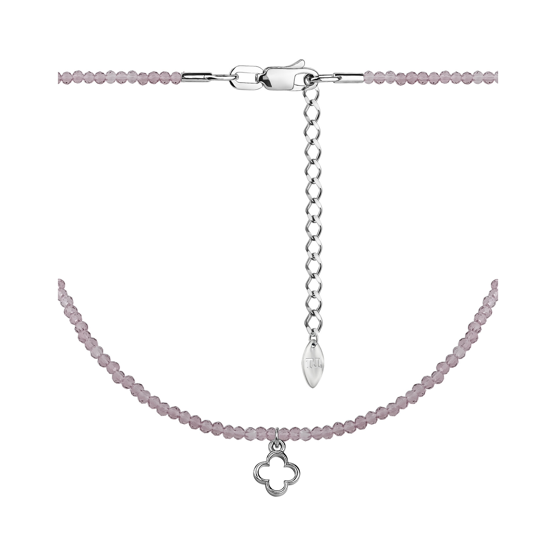 Колье, серебро, 925 проба, родирование, шпинель