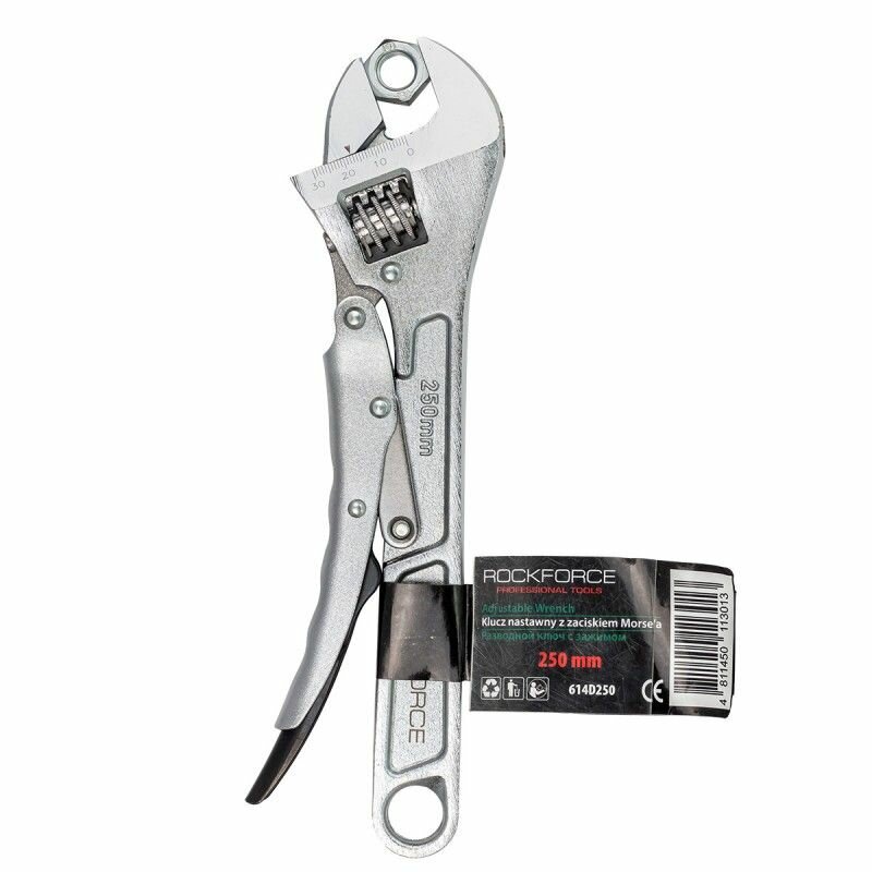 Ключ разводной с зажимом 250мм ROCKFORCE
